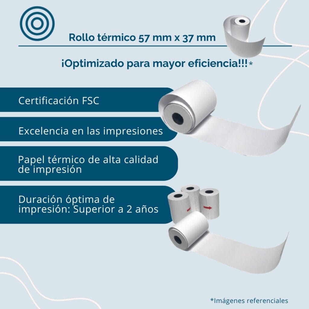 100 Rollos Térmicos 57x37mm: Calidad insuperable