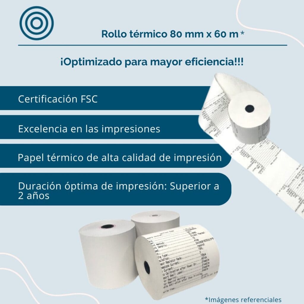 50 Rollos Térmicos 80x80 65grs: Envío a todo Chile